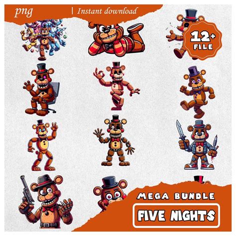 Five Nights At Freddys Png Mega Bundle Clipart Fnaf Design Bundle