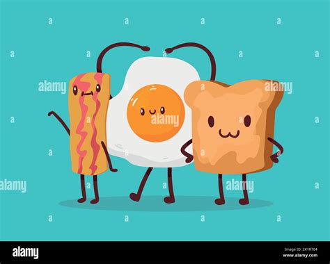 Breakfast Food Kawaii Stock Vector Image And Art Alamy