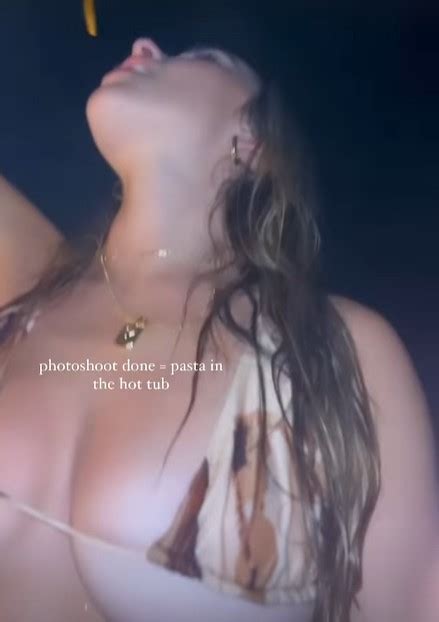 Kayla Simmons Slurps Down Spaghetti In Hot Tub As World S Sexiest Volleyball Star Threatens To
