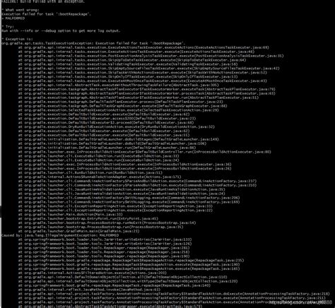 Gradle Build 问题 Execution Failed For Task Bootrepackage ：malformedexecution Failed For Task
