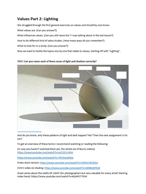 Values Part 2 Pdf Shadow Light Values Part 2 Pdf Shadow Light