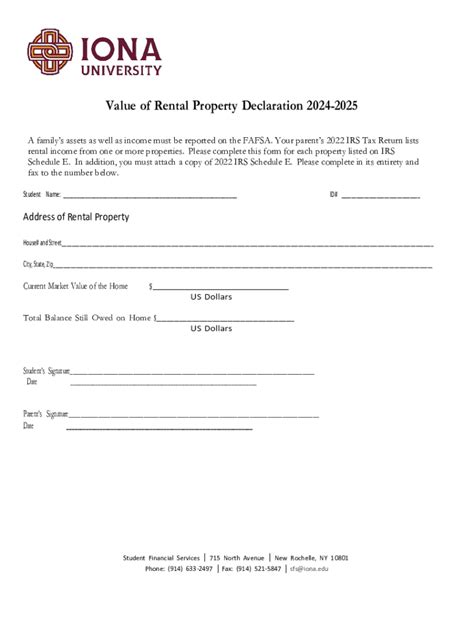 Fillable Online Rental Property Declaration Form New Rochelle Fax