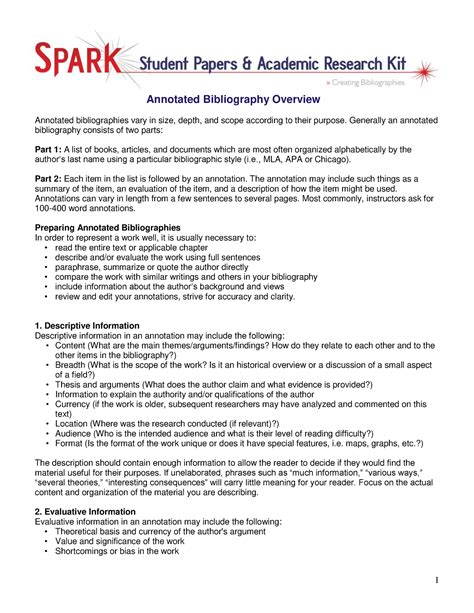 Annotated Bibliography Overview 1 Annotated Bibliography Overview Annotated Bibliographies
