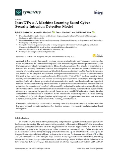 Intrudtree A Machine Learning Based Cyber Pdf Computer Security