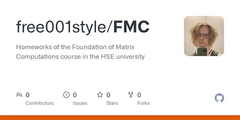 Github Free001style Fmc Homeworks Of The Foundation Of Matrix Computations Course In The Hse