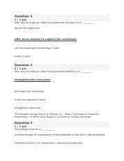 Phi Quiz Part Docx Question Pts One Way To Make An Inductive Argument Stronger Is