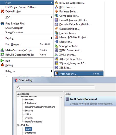 Soa 12c Design Fault Policy From Fault Policy Wizard Oracle Fusion