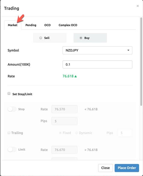 smarttrader place a trade from the right click menu