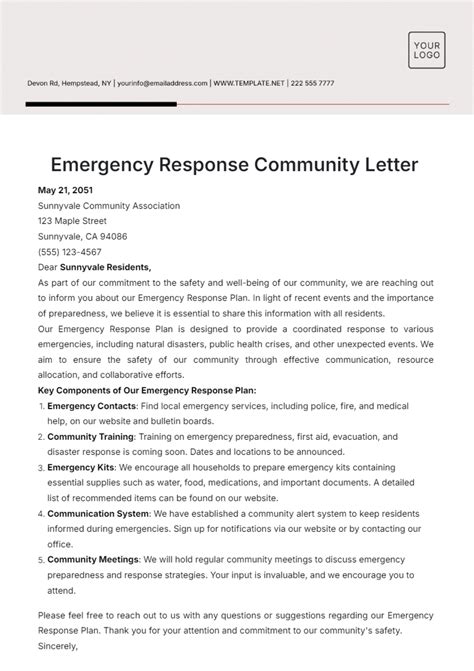 Free Community Letter Templates Editable And Printable