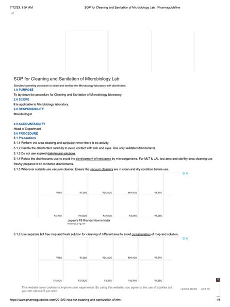 Cleaningsanitization And Disposal Of Waste In Microbiology Lab Pdf
