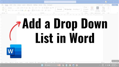 How To Add A Drop Down List In Word Create A Drop Down Box Insert A Drop Down Menu Youtube