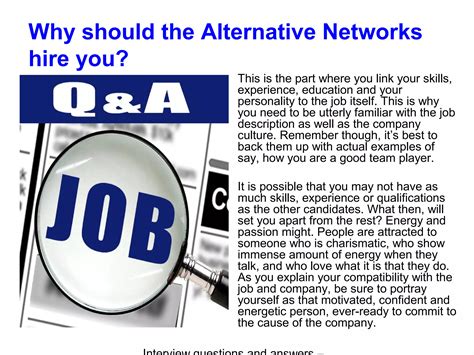 Alternative Networks Interview Questions And Answers Ppt
