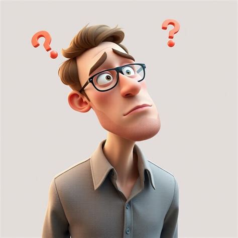 Man In Confused Pose 3d Illustration Premium Ai Generated Image