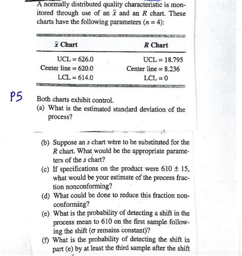 solved a normally distributed quality characteristic is