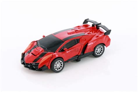 Transforming Robot Car Red Sports Car Pmt 2218d 132 Scale Diecast