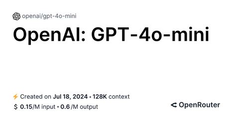 Gpt 4o Mini Api Providers Stats Openrouter