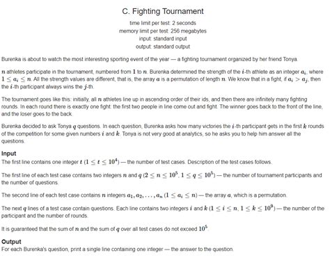 codeforces 1719 c fighting tournament acwing