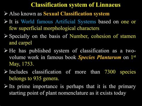 Artificial Classification System Carolus Linneaus Ppt Gardening Home And Garden