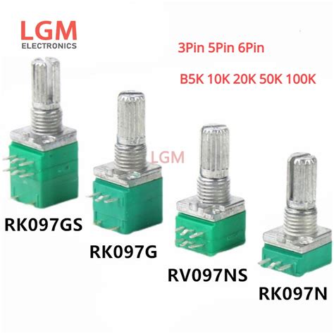 5Pcs B5K B10K B50K B100K RK097 RV097N Audio Amplifier Sealed Linear ...