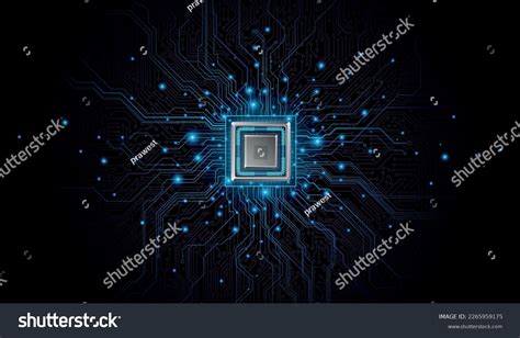Cpu Chip On Motherboard Central Computer Stock Vector Royalty Free 2265959175 Shutterstock