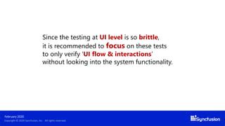 UI Testing For Your Xamarin Forms Apps PPT