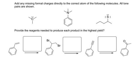 solved add any missing formal charges directly to the