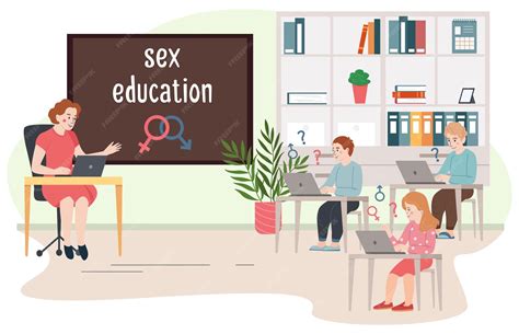 Premium Vector Sex Education Flat Background With Female Teacher At