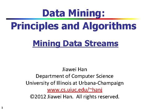 data mining principles and algorithms mining data streams