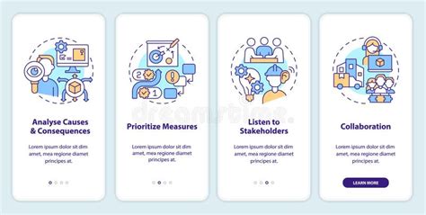 Disruption Action Plan Onboarding Mobile App Screen Stock Vector