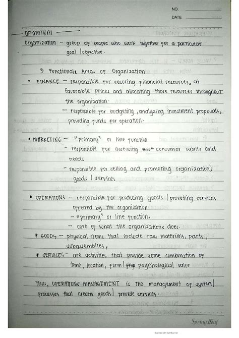 Opmatqm Operating Management And TQM Notes Accountancy Studocu