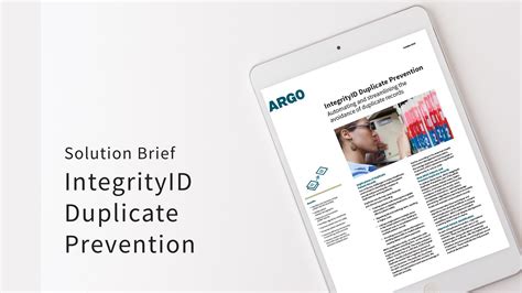 Solution Brief Integrityid Duplicate Prevention