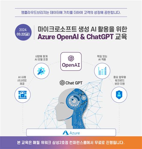 2024년 3월 Azure Openai And Chatgpt 무료 체험 교육 엠클라우드브리지