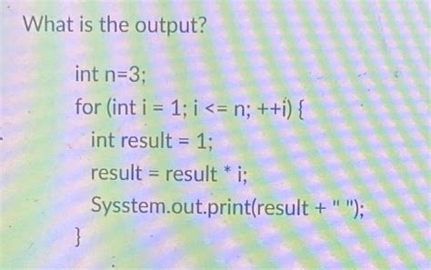 Solved What Is The Output Int N3 For Int I1i