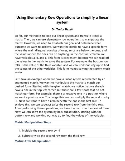 SOLUTION Gaussian Elimination Method Studypool