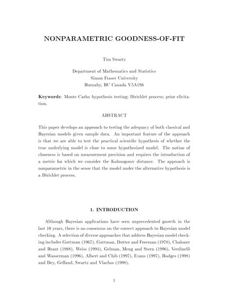 PDF Nonparametric Goodness Of Fit