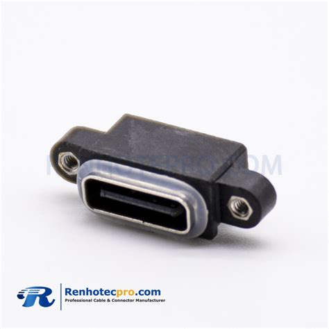 Waterproof Type C Connector Female Socket 6p Smt With Waterproof Ring