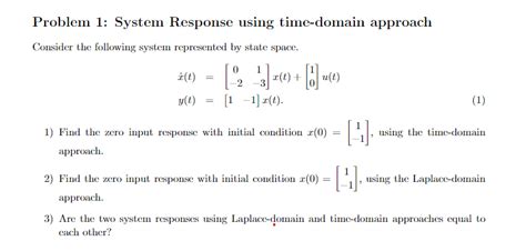 Solved Problem 1 System Response Using Time Domain