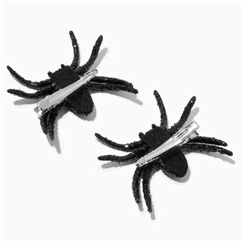 Black Glitter Spiders Hair Clips 2 Pack Claires