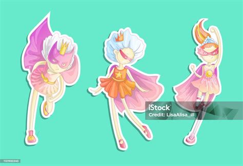 슈퍼 히어로 공주 작은 십 대 소녀로 슈퍼 히어로 벡터 만화 그림 그라데이션 슈퍼 영웅 소녀 실행 및 싸움 용감한 공주 소녀에