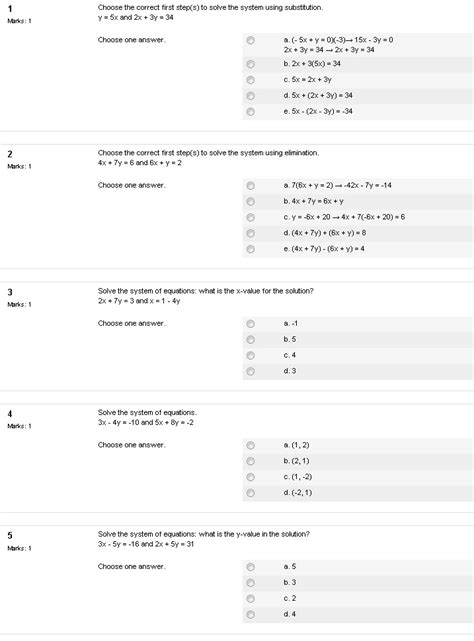 solved choose the correct first step s to solve the system