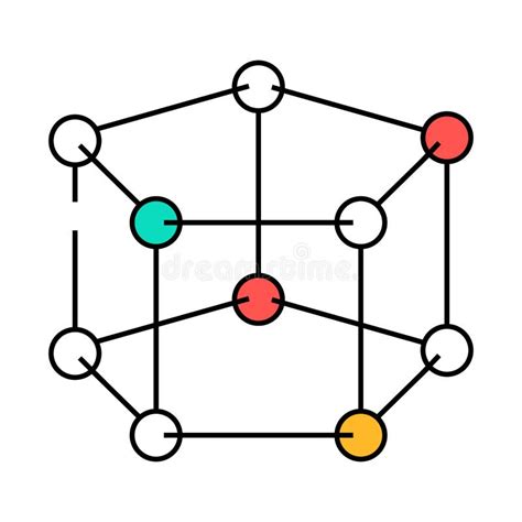 Particle Molecular Structure Icon Color Illustration Stock Illustration