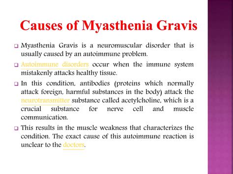 Myasthenia Gravis Symptoms Causes Diagnosis And Treatment Pptx