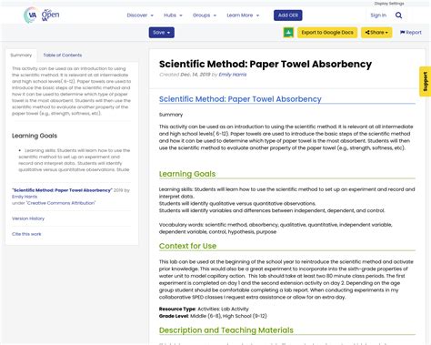 Scientific Method Paper Towel Absorbency Goopenva