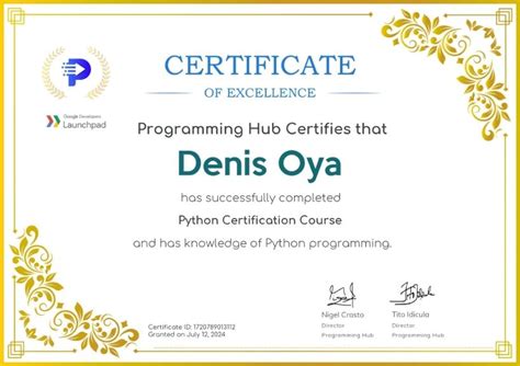 Dennis Oya On Linkedin Just Finished My First Python Certification This Finish Looks Like A Good…