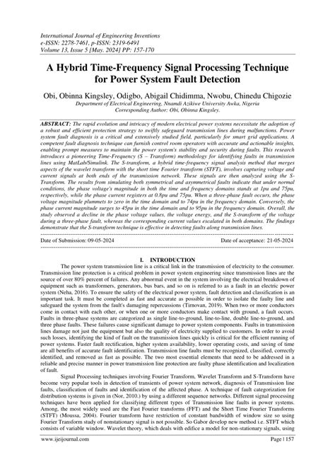 Pdf A Hybrid Time Frequency Signal Processing Technique For Power