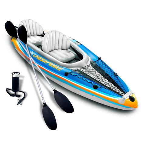 Sunlite Sports Double Sit Adults 2 Person Inflatable Kayak With Paddle