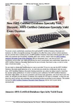 New AWS Certified Database Specialty Test Discount AWS Certified Database Spec