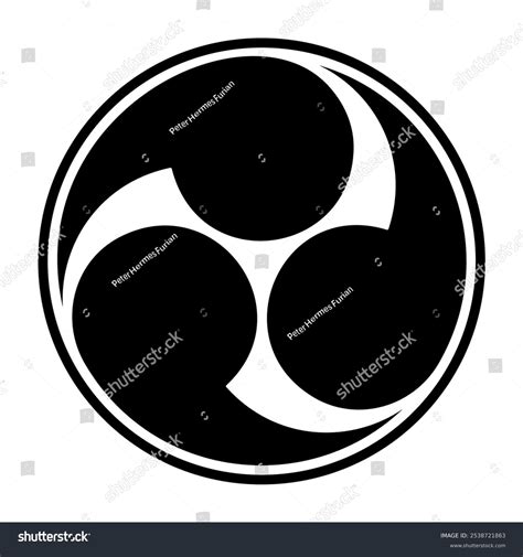 Left Threefold Mitsudomoe Japanese Tomoe Symbol Stock Vector Royalty