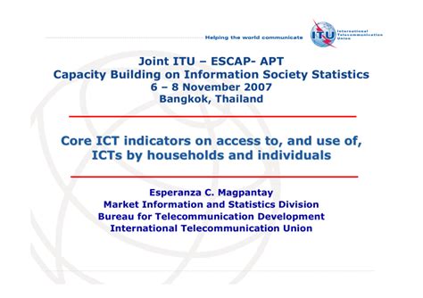 Core ICT Indicators On Access To And Use Of