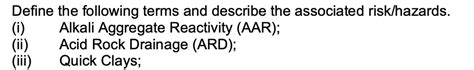 Solved Define The Following Terms And Describe The